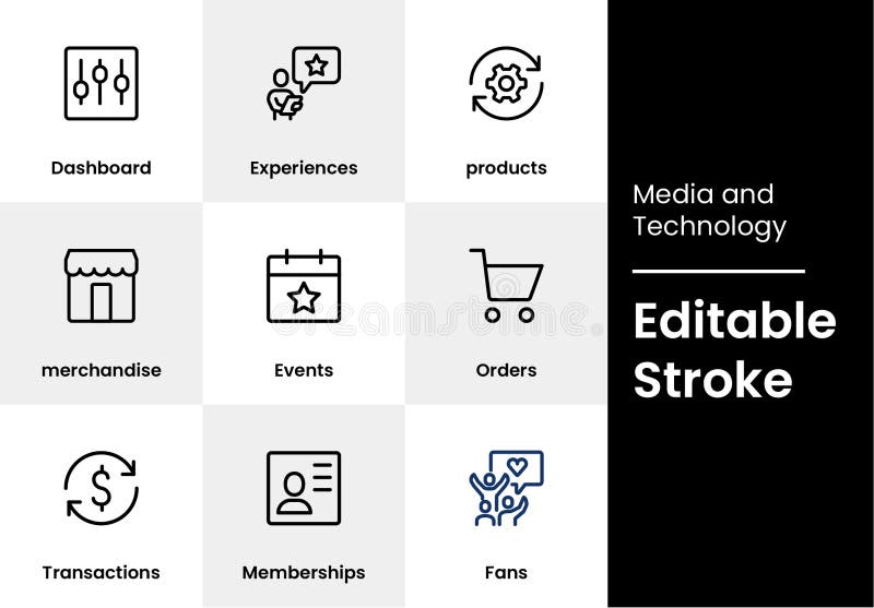 Media and Technology Icon Set Stock Vector - Illustration of technology ...