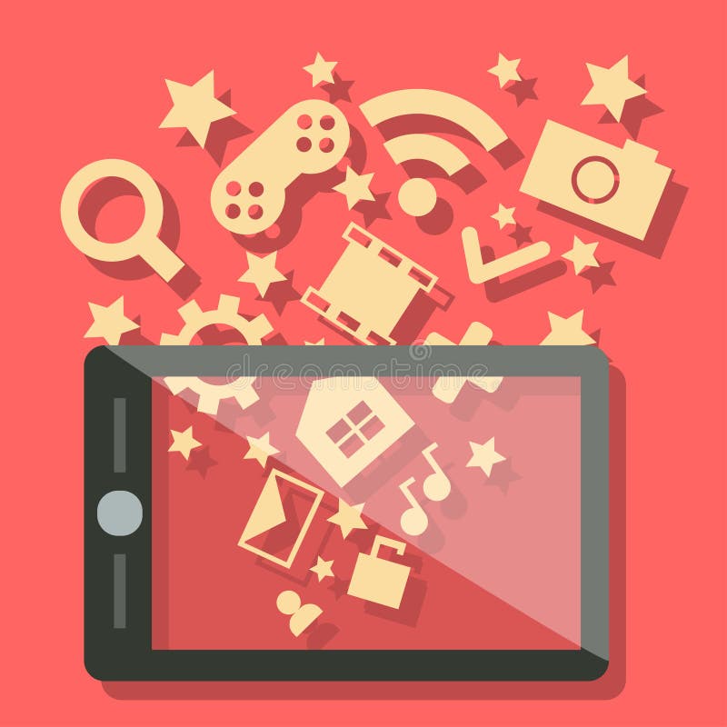 Media Technology Mobile Phone Stock Vector - Illustration of collage ...