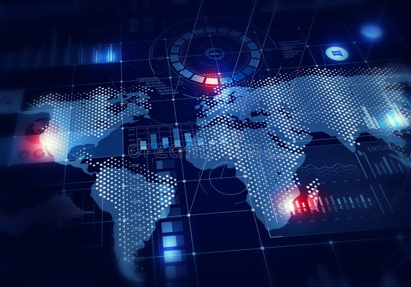 Global media technologies stock illustration. Illustration of network ...