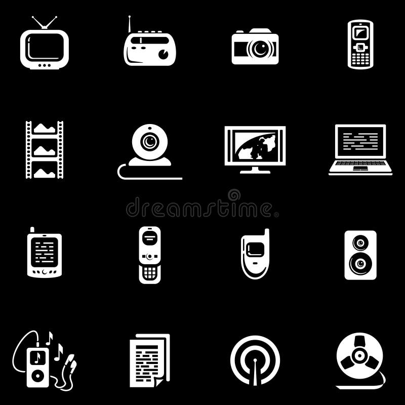 Basic - Media Icons stock vector. Illustration of film - 19823004