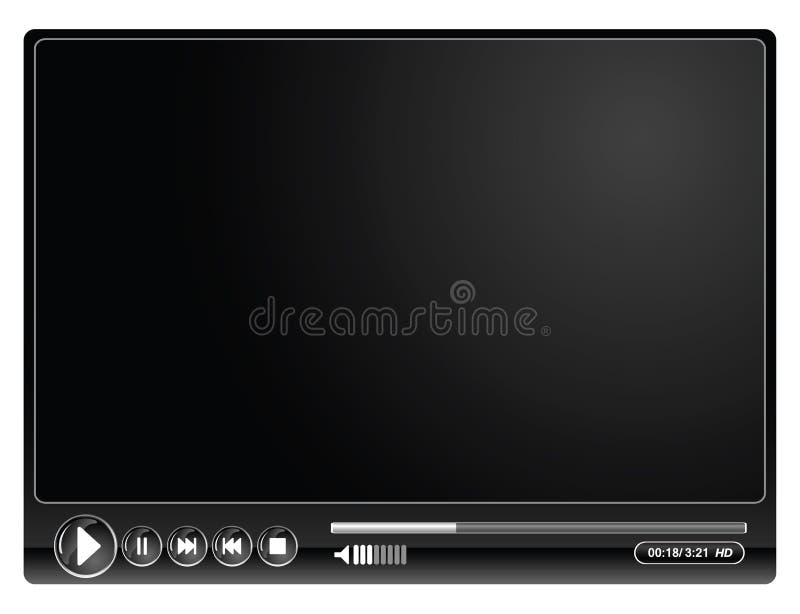 Media video black player stock vector. Illustration of stop - 28521869