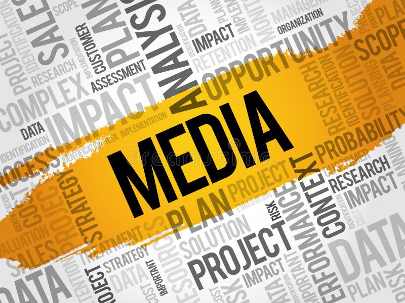 MEDIA word cloud stock illustration. Illustration of marketing - 201585081