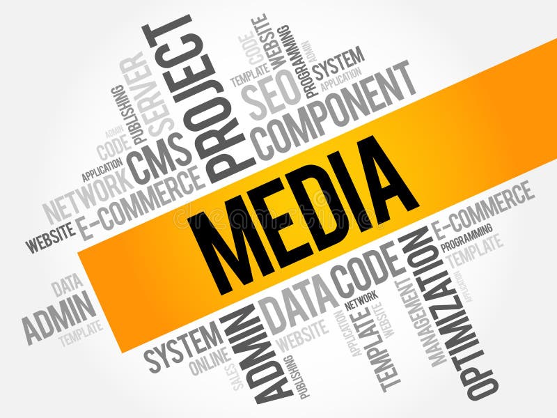MEDIA word cloud stock illustration. Illustration of background - 201586257