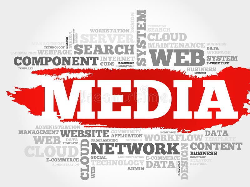 MEDIA word cloud stock illustration. Illustration of communication ...