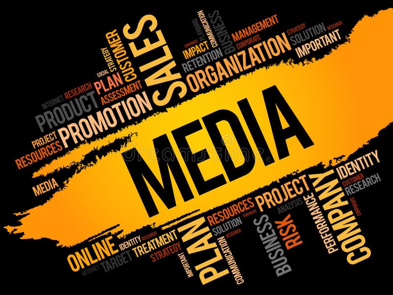 MEDIA word cloud stock illustration. Illustration of connections ...