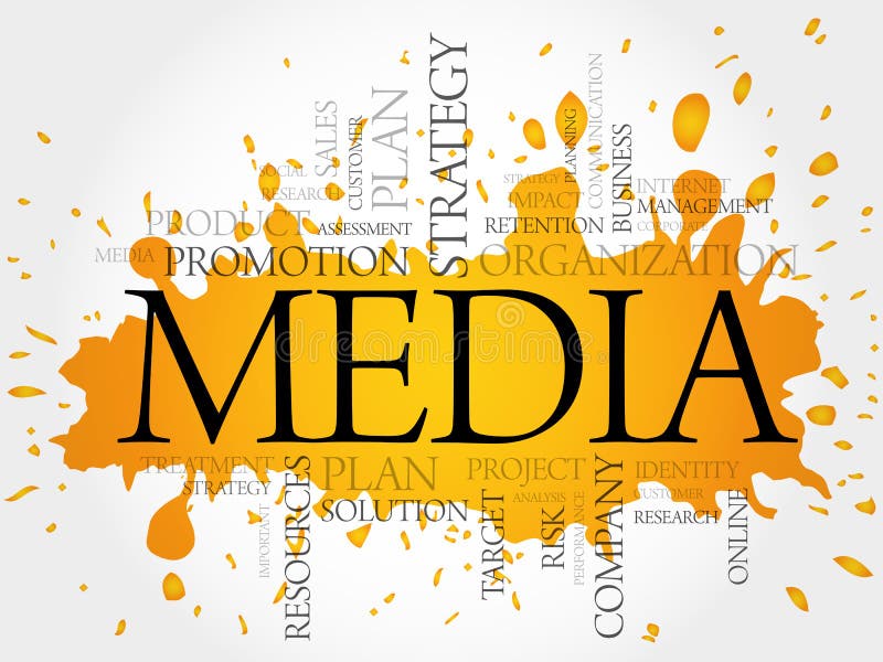 MEDIA word cloud stock illustration. Illustration of concept - 200705648