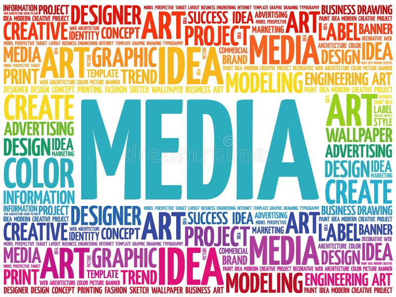 MEDIA Word Cloud, Creative Concept Stock Illustration - Illustration of ...