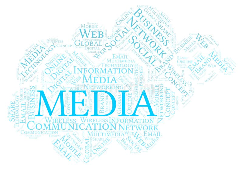 Media word cloud stock illustration. Illustration of word - 137482632