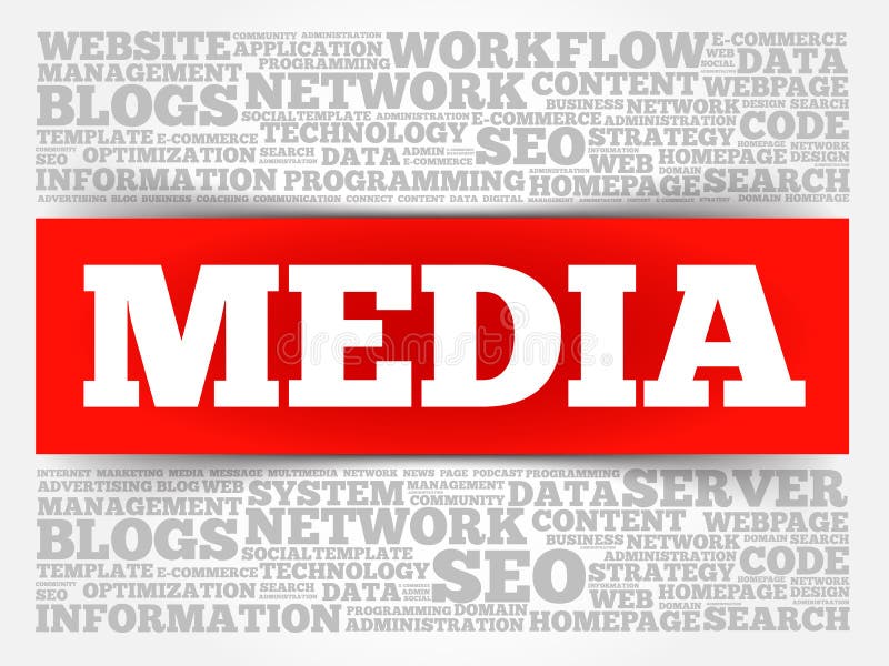 Media word cloud stock illustration. Illustration of format - 205215248