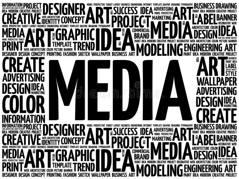 MEDIA word cloud stock illustration. Illustration of background - 199044705