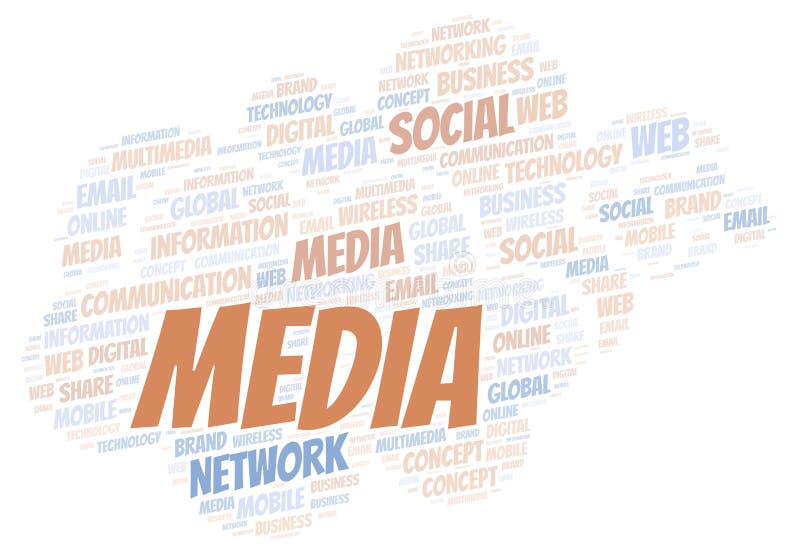 Media word cloud stock illustration. Illustration of word - 137646281
