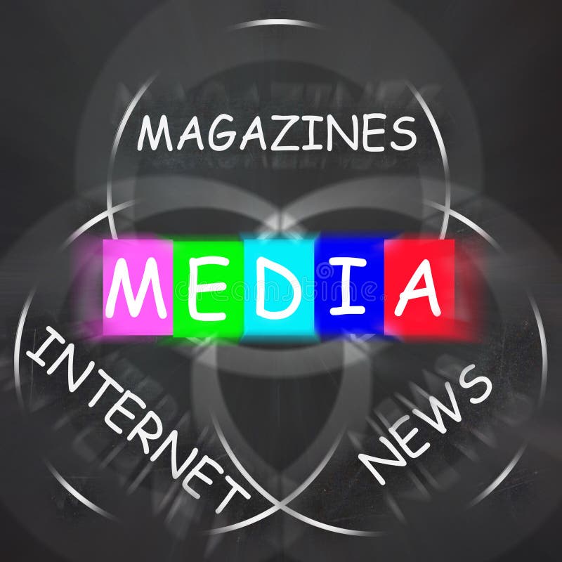 Media Words Displays Magazines Internet and News Stock Illustration ...