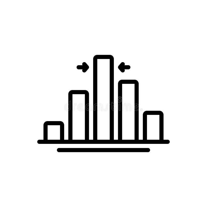Black Line Icon for Median, Midpoint and Report Stock Vector ...