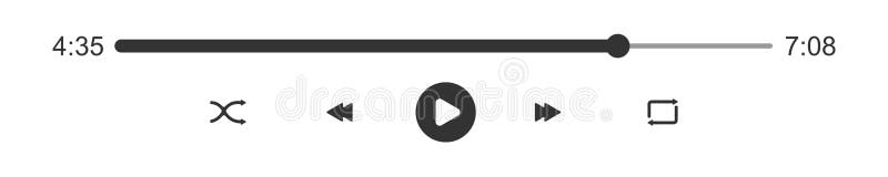 Audio Or Video Player Progress Loading Bars With Time Slider Play And Pause Rewind And Fast