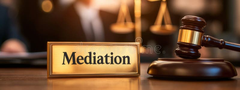 Mediation Session in a Professional Setting with a Gavel and Scale ...