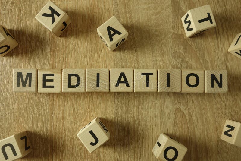 Mediation Word from Wooden Blocks Stock Image - Image of help, mediator ...