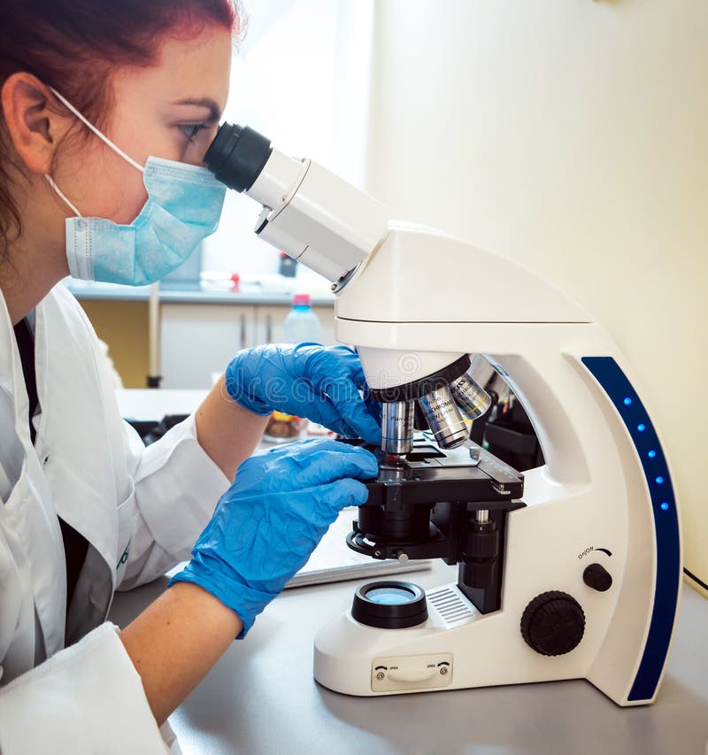 Medic Staff at Work in the Laboratory. Background. Stock Image - Image ...