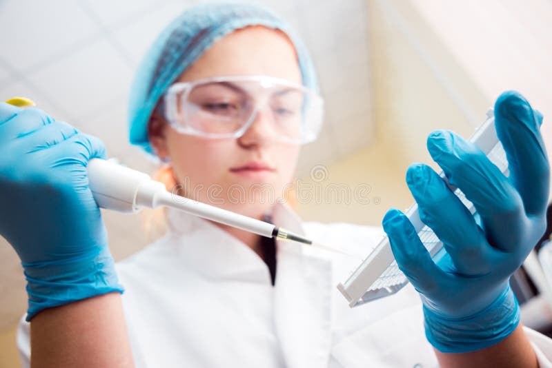Medic Staff at Work in the Laboratory. Background. Stock Image - Image ...