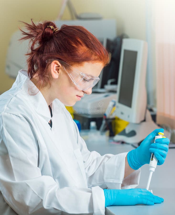 Medic Staff at Work in the Laboratory. Background. Stock Image - Image ...