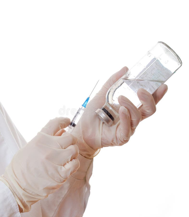 Protection Face Mask and Blue Nitrile Surgical Gloves Isolated on White ...