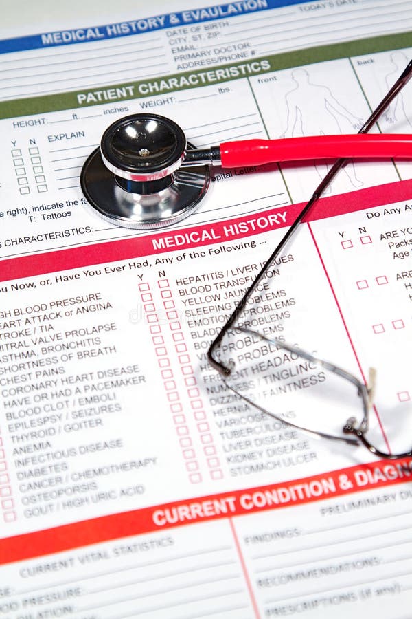 Medical record form. stock image. Image of health, hand - 40563141