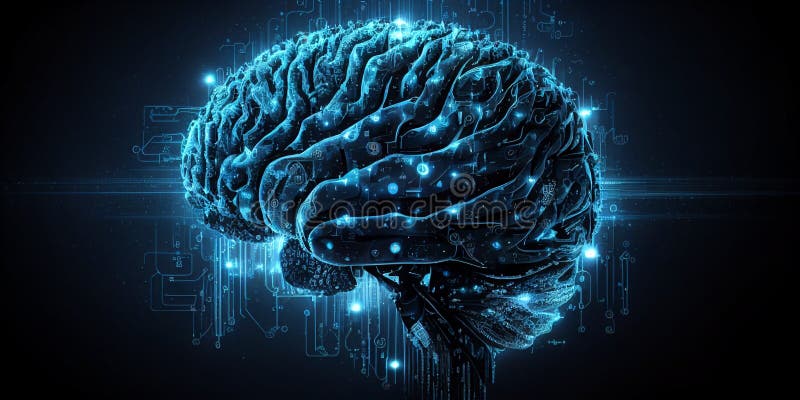 Artificial Intelligence Digital Brain Future Technology. Futuristic ...