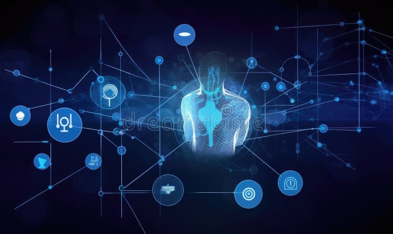 Medical Abstract Elements on Healthcare Networking Background Creating ...