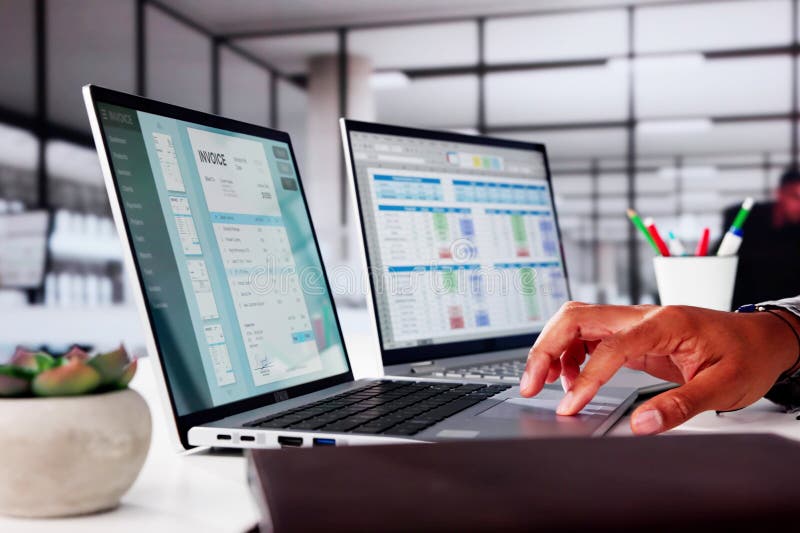 Medical Account Manager in Office Analyzing Codes Stock Photo - Image ...