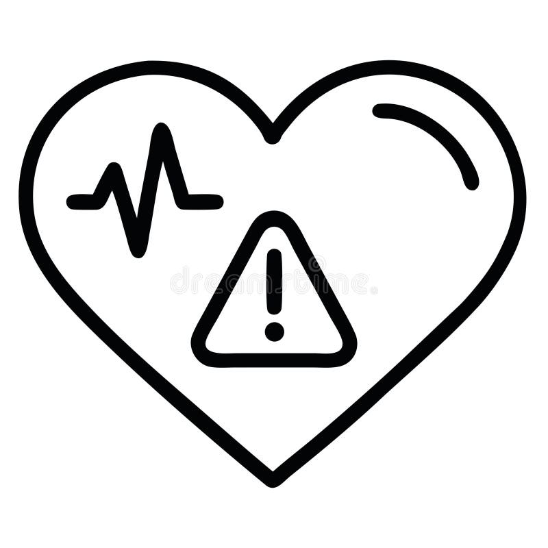 Medical Alert Heart Warning Icon Stock Illustration - Illustration of ...