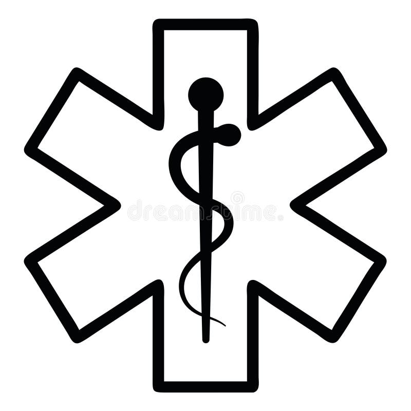 Medical Alert Star of Life Icon Stock Illustration - Illustration of ...