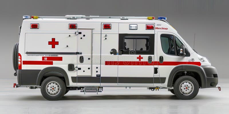 Medical Ambulance Van, Equipped with Everything Necessary for First Aid ...