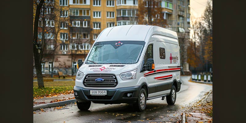 Medical Ambulance Van, Equipped with Everything Necessary for First Aid ...