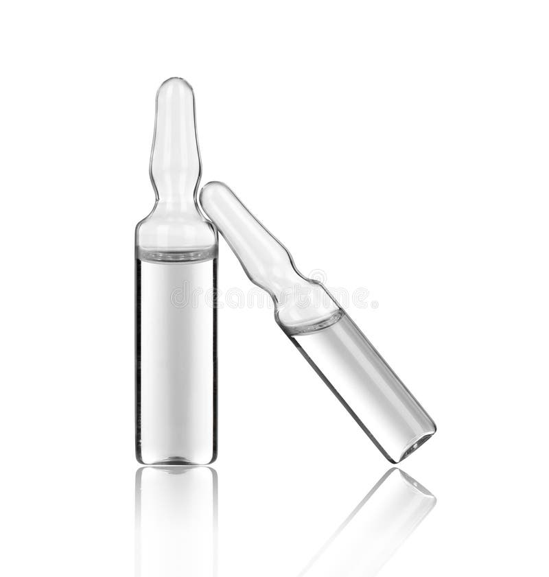 Medical Ampoules Isolated on White Stock Photo - Image of light ...