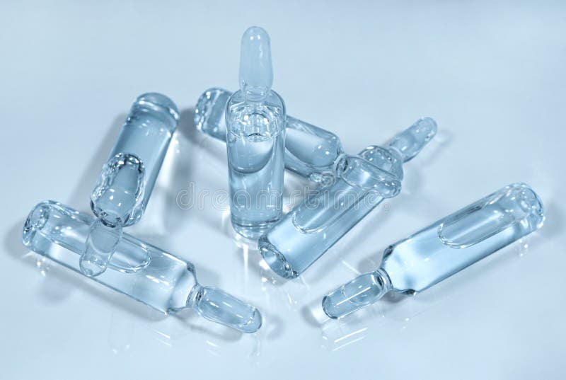 Medical Ampoules or Vials with Medication for Injection Stock Photo ...