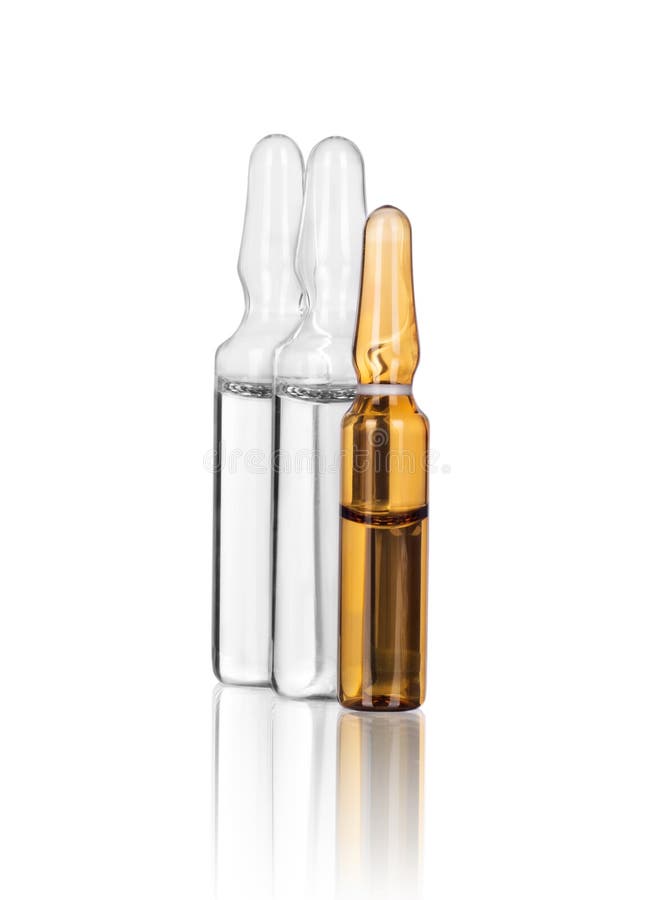 Medical Ampules Isolated On A White Background Stock Image - Image of ...