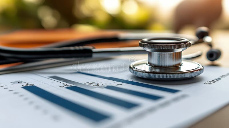 Medical Analysis Report with Stethoscope Stock Illustration ...