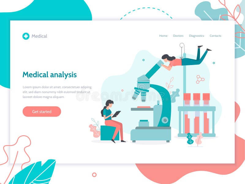 Medical Analysis Web Banner Stock Vector - Illustration of design, page ...