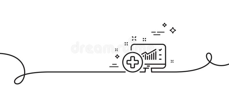 Medical Analytics Line Icon. Hospital Statistics Sign. Continuous Line ...