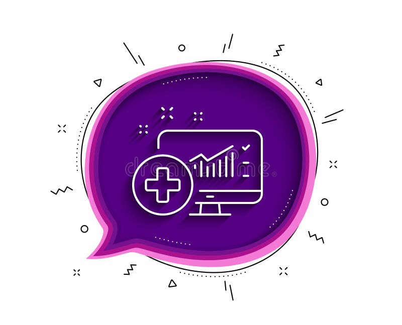 Medical Analytics Line Icon. Hospital Statistics Sign. Vector Stock ...