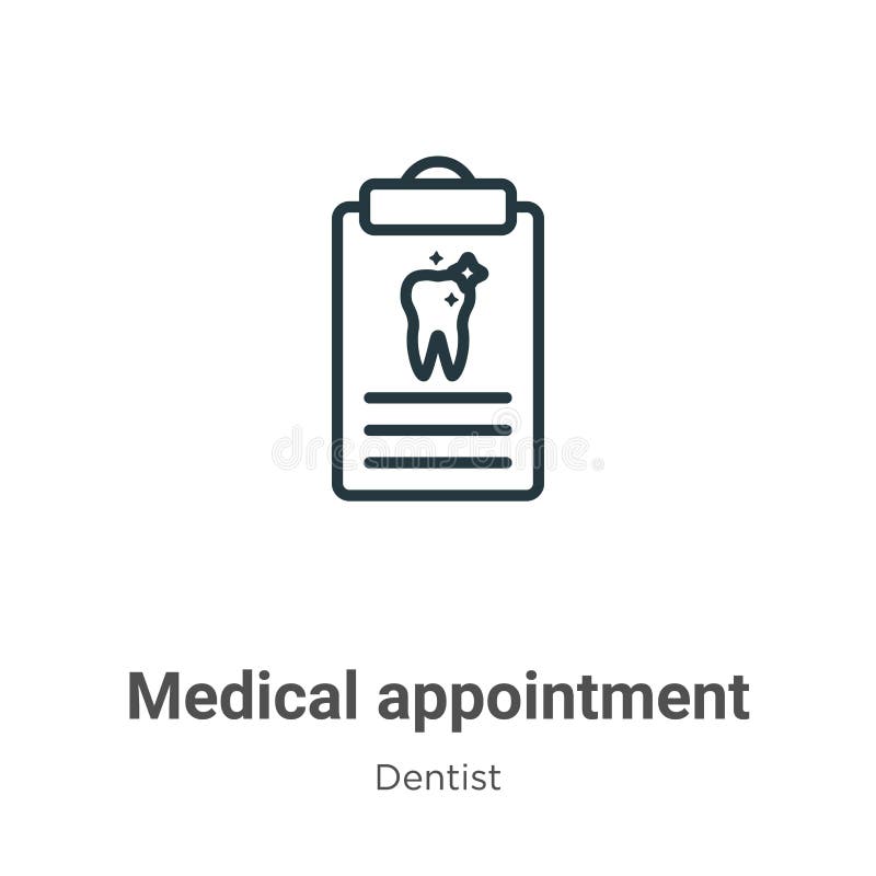 Medical Appointment Outline Vector Icon. Thin Line Black Medical Appointment Icon, Flat Vector ...