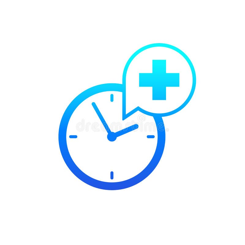 Medical Appointment Time Icon on White, Vector Stock Vector ...
