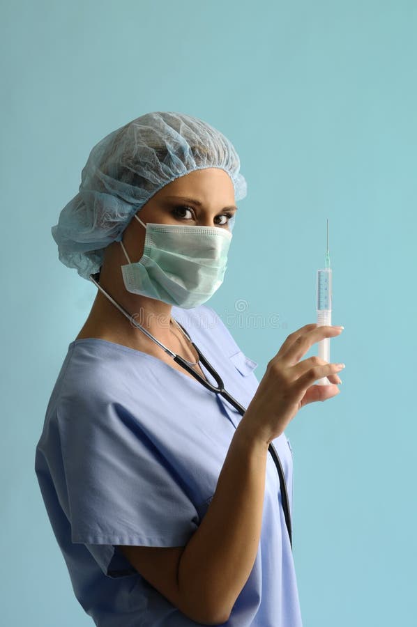 Medical assistant stock image. Image of injection, blue - 17732147