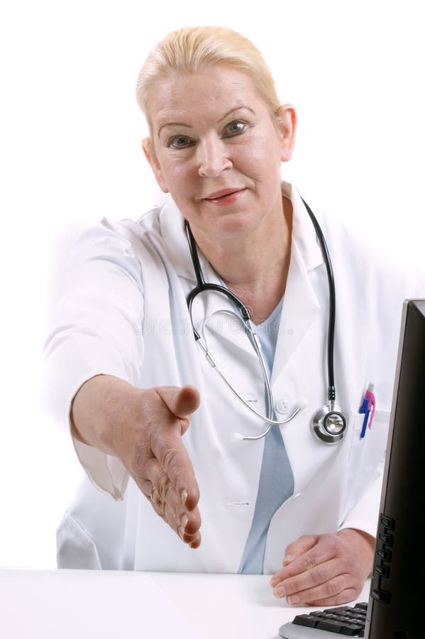 Medical Assistant Gives Her Hand To Say Hello Stock Photo - Image of ... Medical Assistant Gives Her Hand To Say Hello Stock Photo - Image of ...