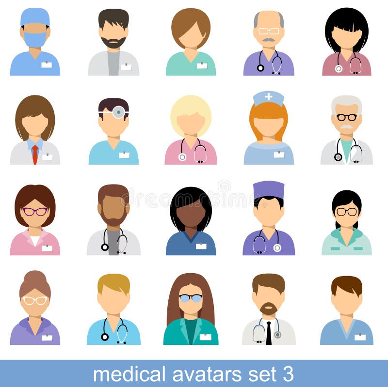 Set Of Doctors. Medical Team. Stock Vector - Illustration of flat ...
