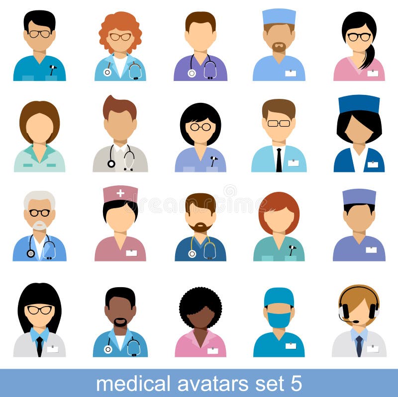 Medical avatars stock vector. Illustration of service - 98631625