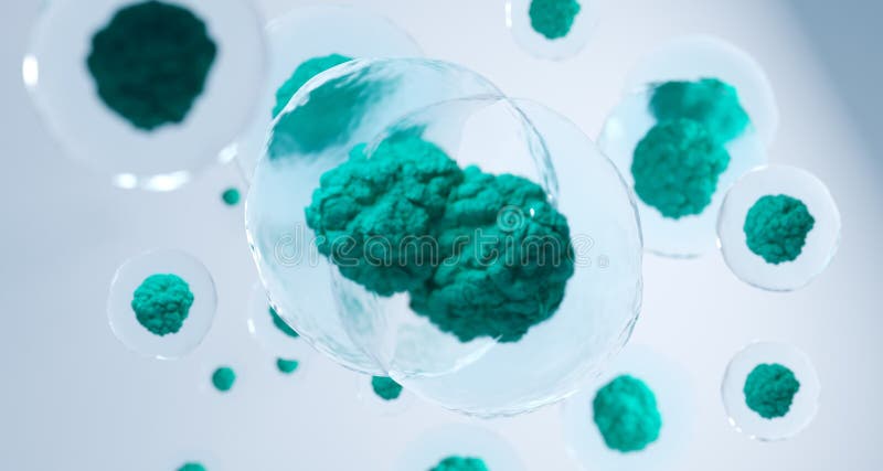 Medical Background Cells Under Microscope Close Up. 3D Rendering Stock ...