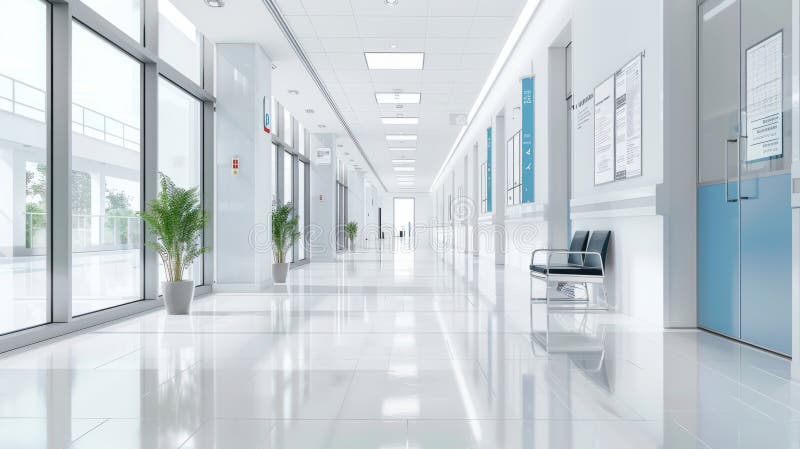 Medical Background, a Deserted Hospital Corridor Stretching into the ... Medical Background, a Deserted Hospital Corridor Stretching into the ...