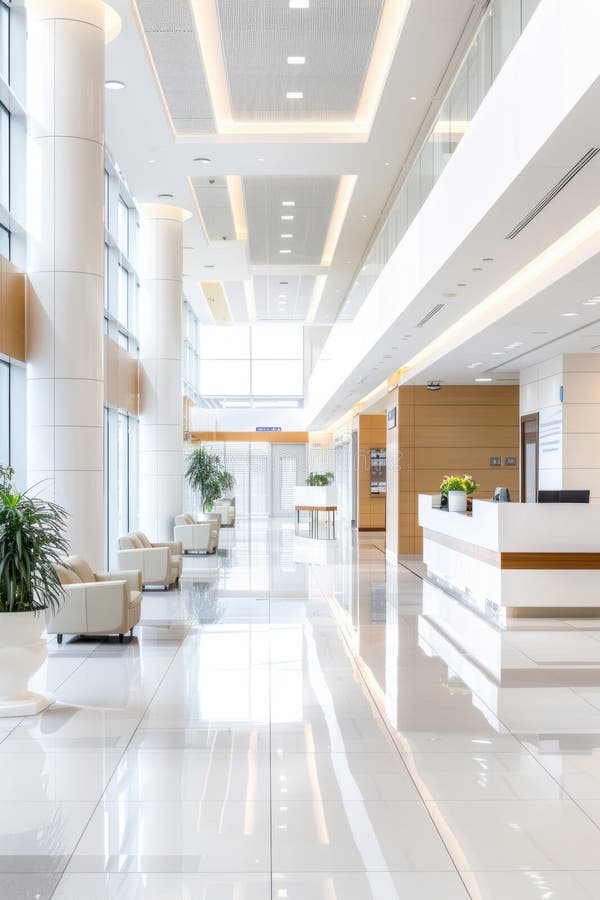 Expansive Hospital Interior, Abundant White Space, Offering Room for ...