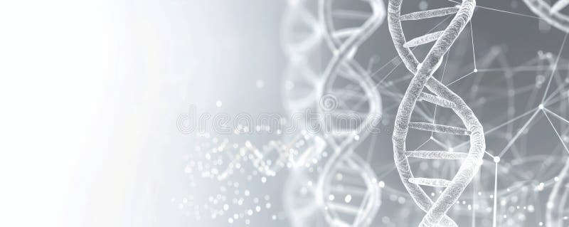Medical Background Featuring a Light Gray Gradient with Transparent DNA ...