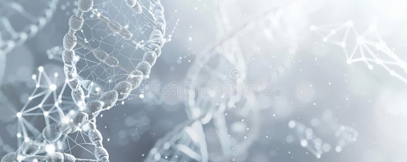 Medical Background Featuring a Light Gray Gradient with Transparent DNA ...